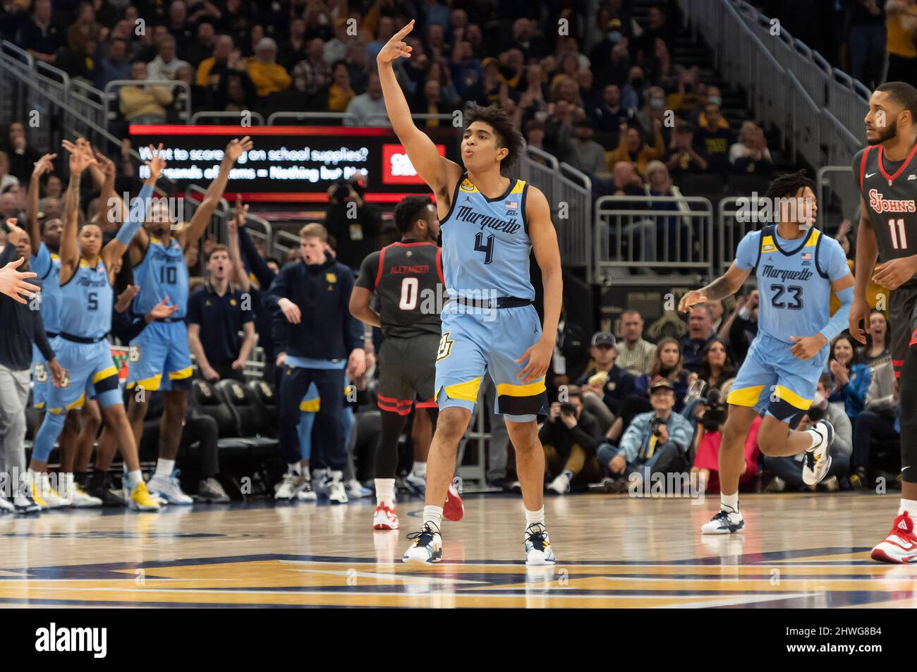 March 5, 2022: Marquette Golden Eagles guard Stevie Mitchell #4 ...