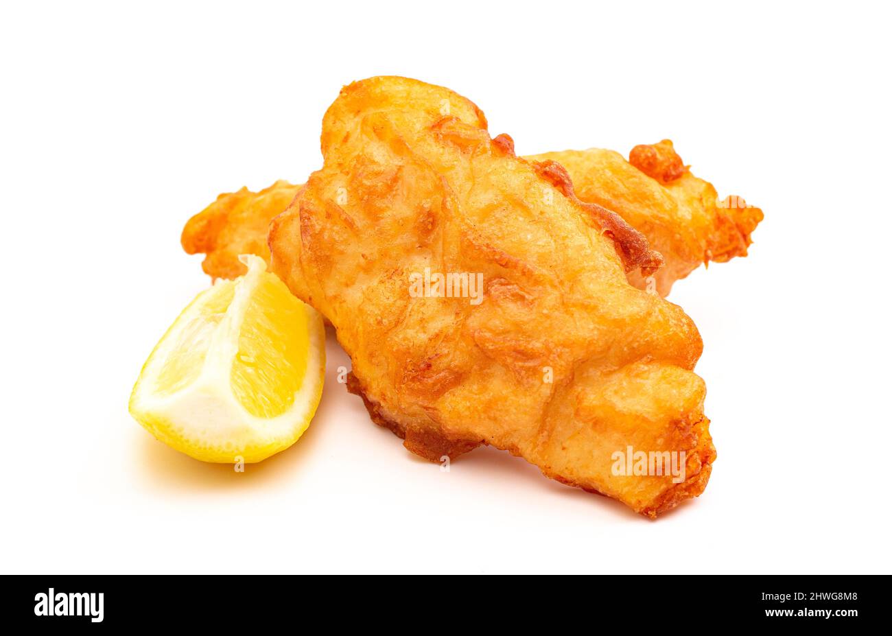 Fried Fish Isolated on a White Background Stock Photo - Alamy