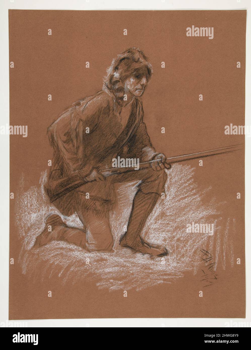 Figure study for “Valley Forge” mural at the state capitol building in ...