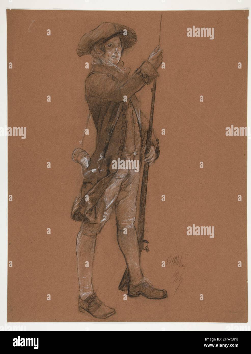 Figure study for “Valley Forge” mural at the state capitol building in ...