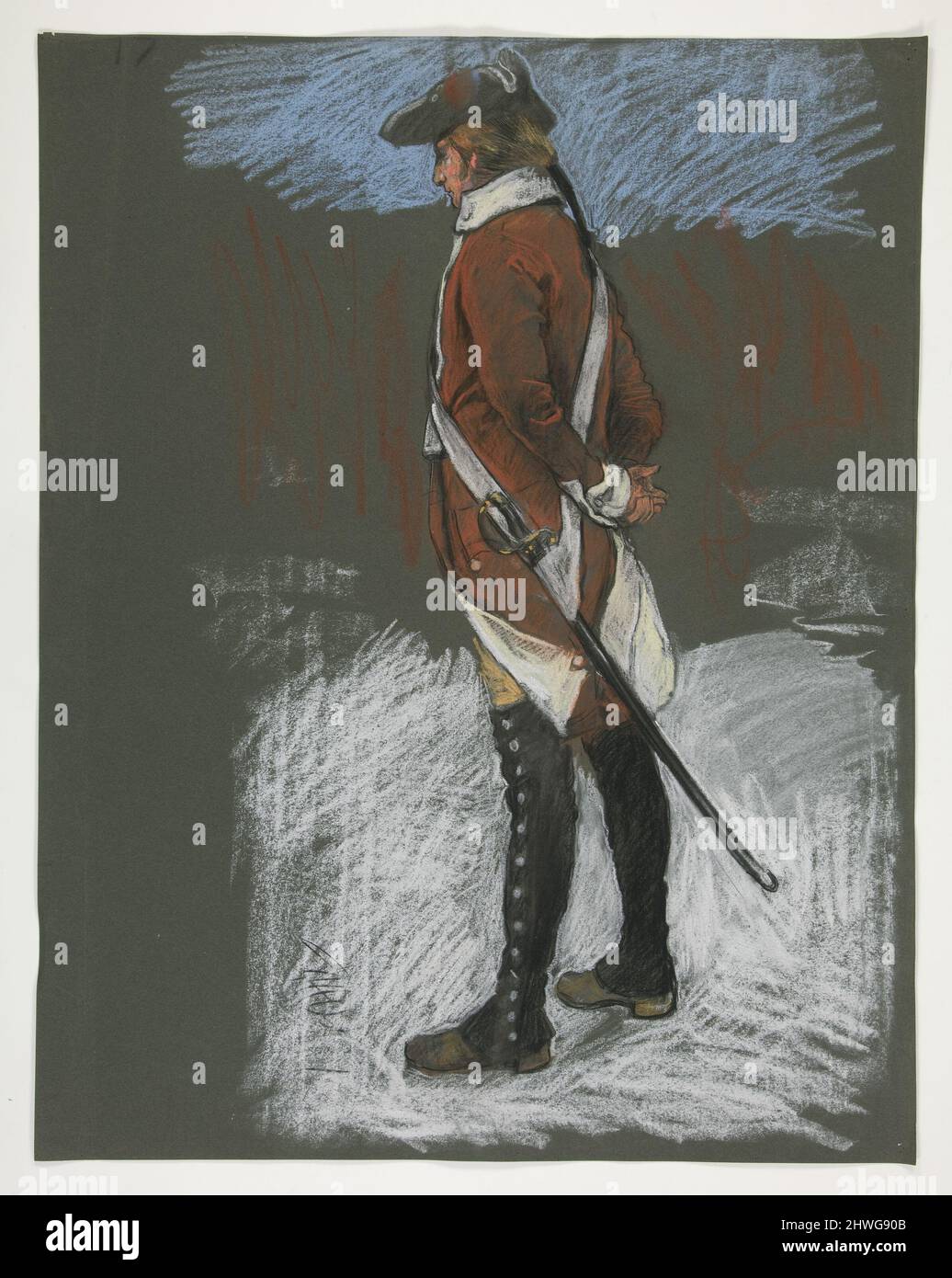 Early figure study for “Valley Forge” mural at the state capitol ...