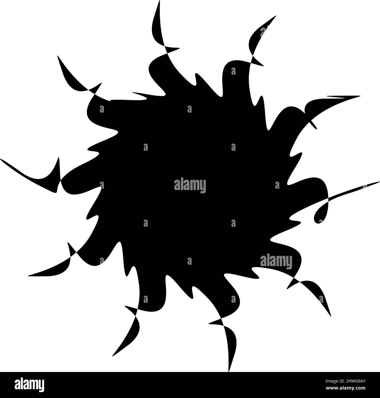 Abstract geometric form, shape. Distorted, deformed patch element ...