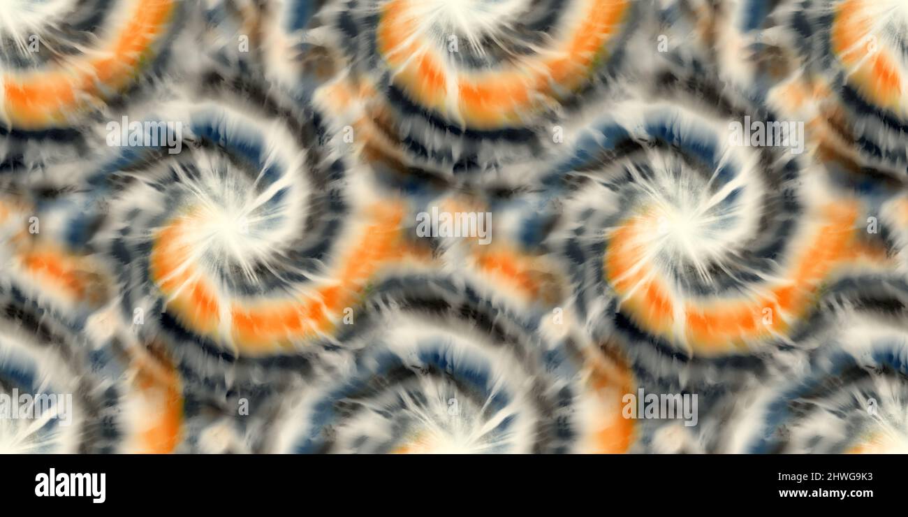 Seamless funky 1970s tie dye border motif pattern for surface design ...