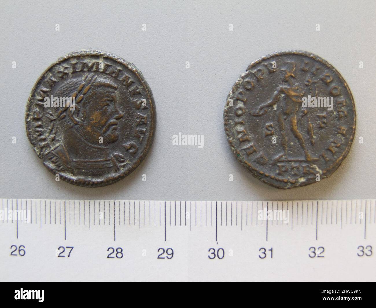 1 Nummus of Maximian from Trier. Ruler: Maximian, Emperor of Rome, ca ...