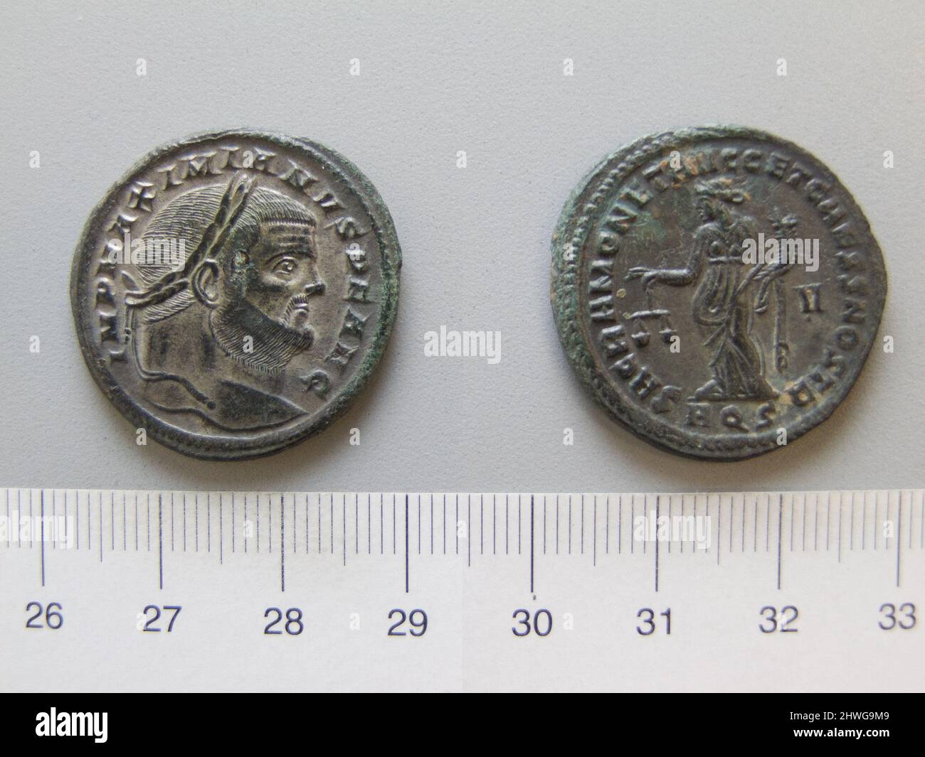 1 Nummus of Maximian from Aquileia. Ruler: Maximian, Emperor of Rome ...