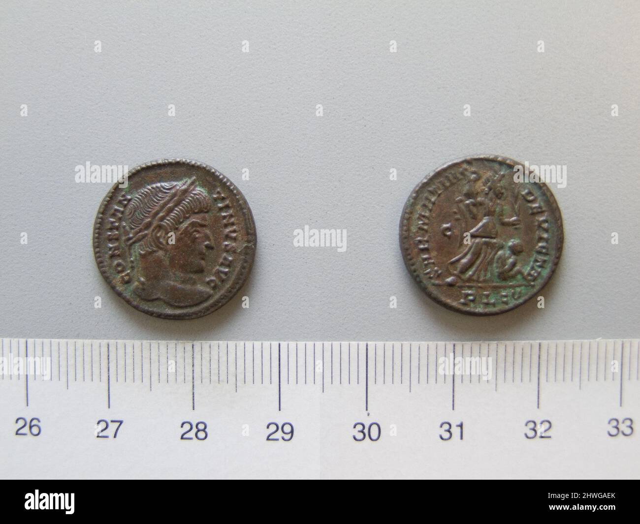 1 Nummus of Constantine I, Emperor of Rome from Lyons. Ruler ...