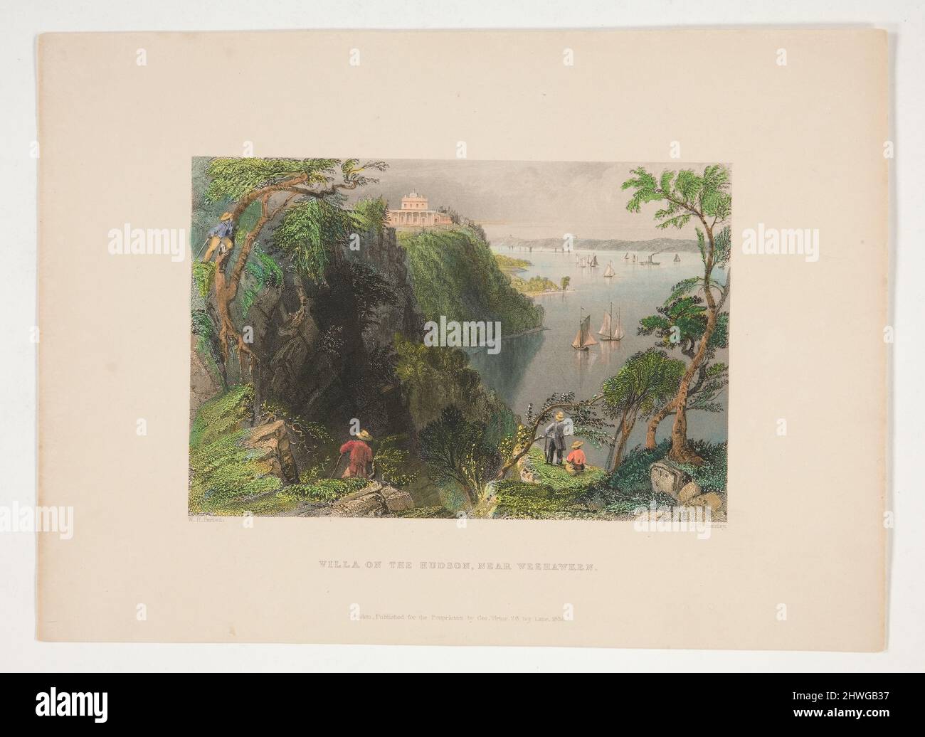 Villa on the Hudson, Near Weehawken, illustration for Nathaniel Parker Willis’s book American ...