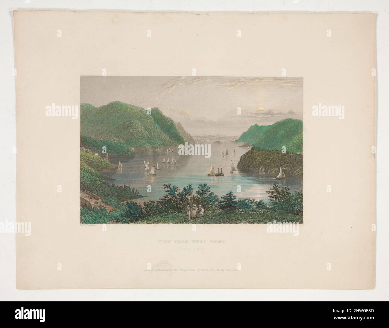 View from West Point (Hudson River), illustration for Nathaniel Parker Willis’s book American ...