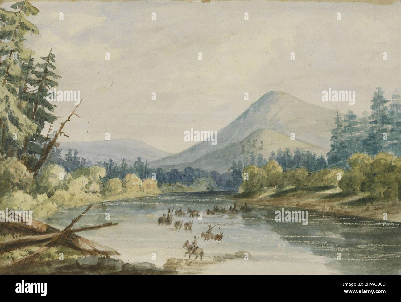 Crossing the Bitter Root. Artist: John Mix Stanley, American, 1814–1872 ...