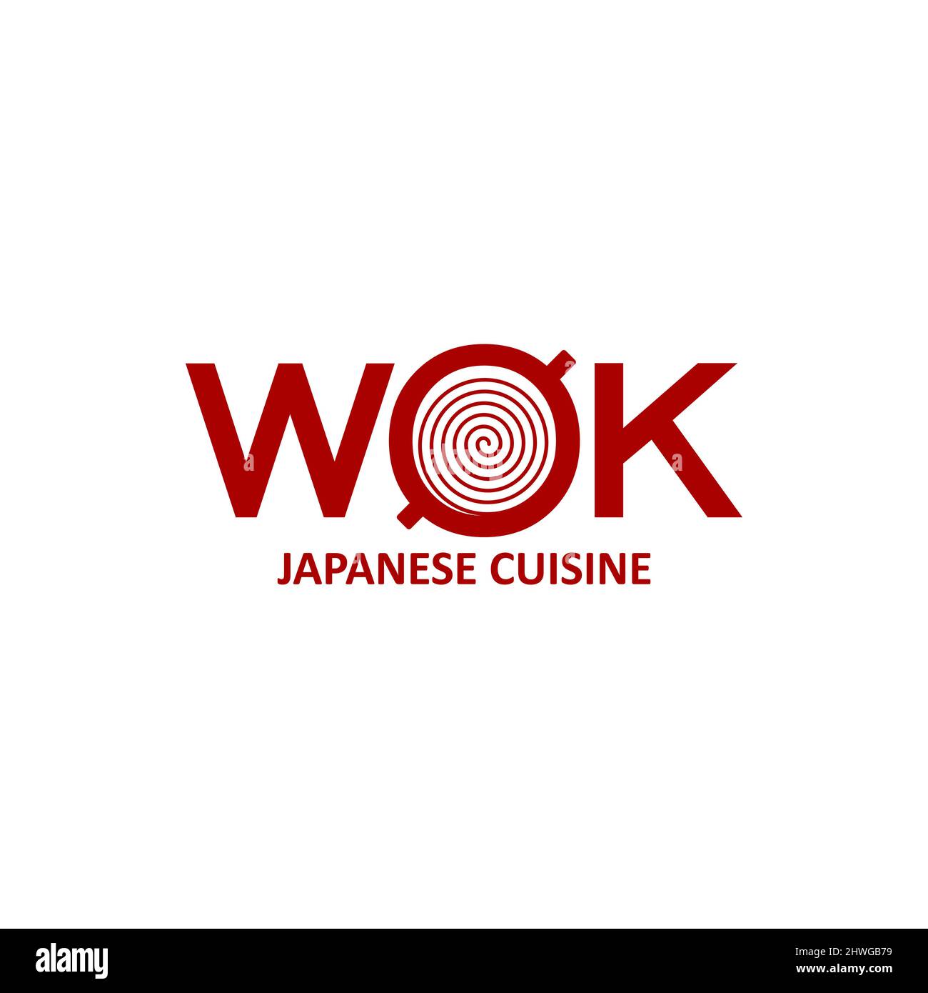 Wok pan icon with noodles, Chinese and Japanese cuisine vector sign ...