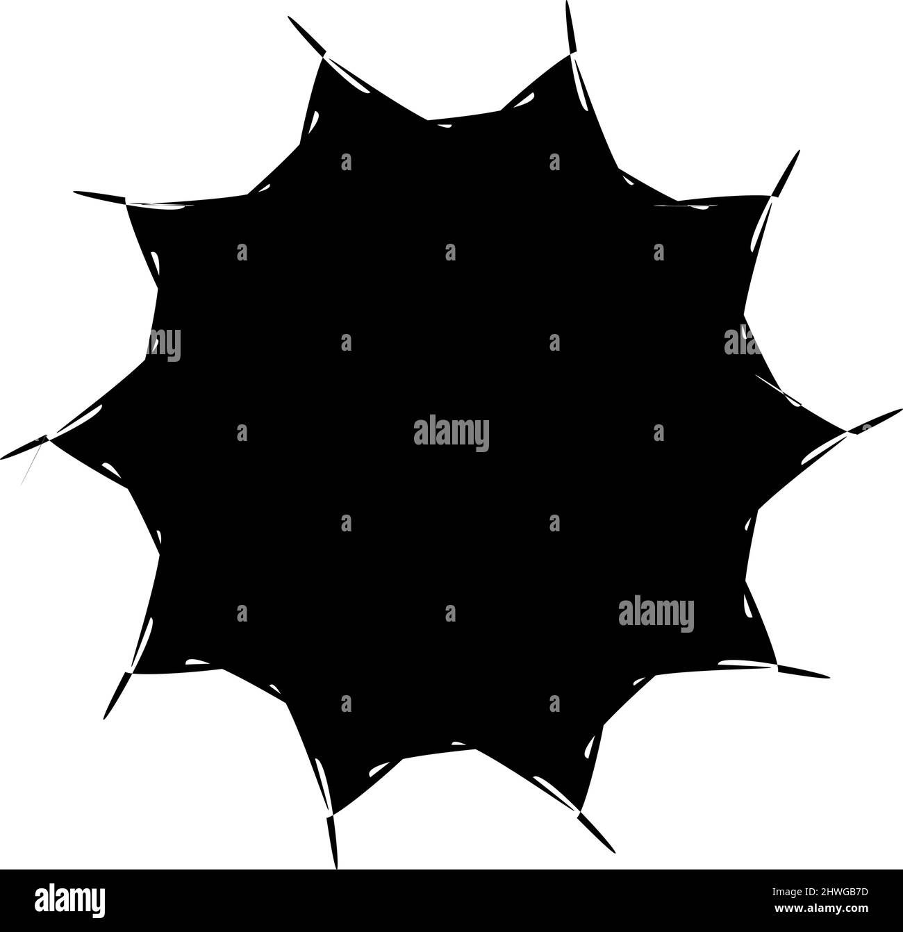 Abstract geometric form, shape. Distorted, deformed patch element ...