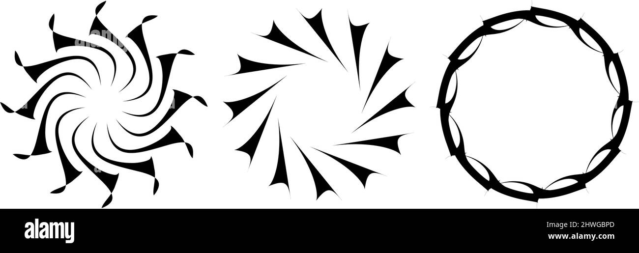 Set of circular, radial geometric mandala, motif icons - stock vector ...