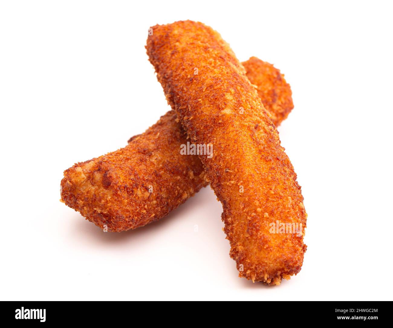Fried Fish Isolated on a White Background Stock Photo - Alamy