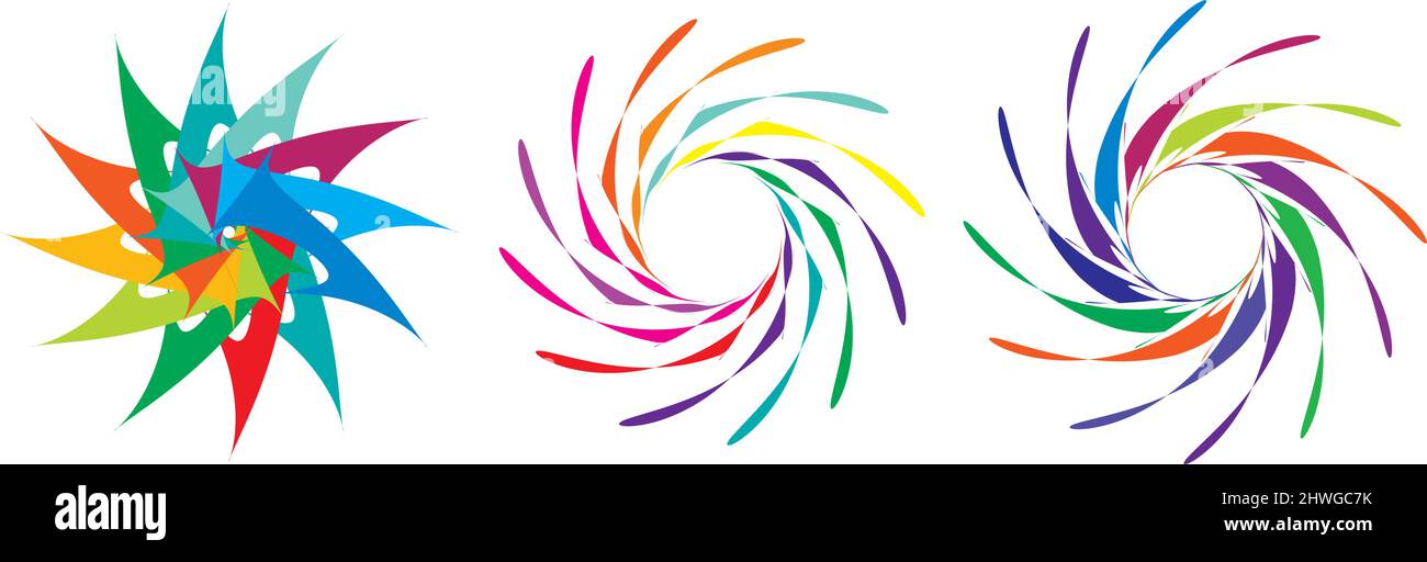 Set of circular, radial geometric mandala, motif icons - stock vector ...