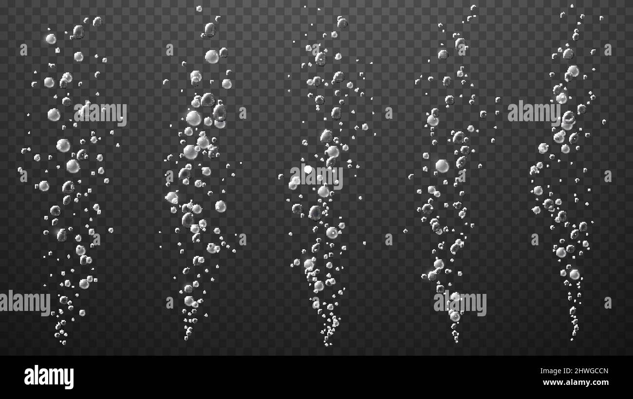Soda bubbles, water or oxygen air fizz, vector dynamic aqua ...