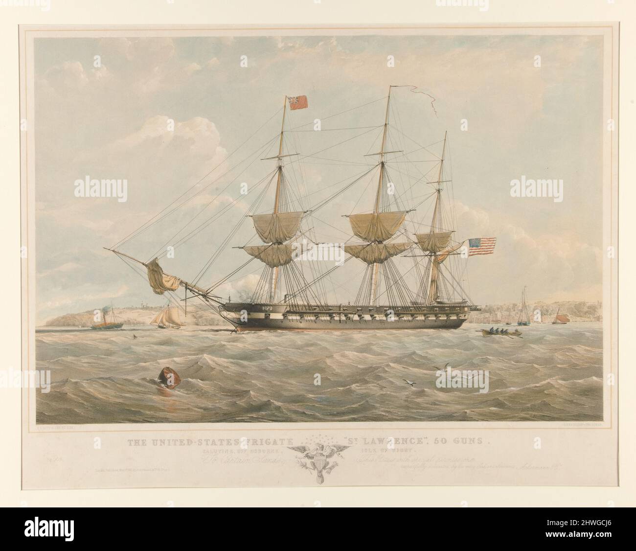 The United-States Frigate “St. Lawrence”… 50 Guns. Artist: T. G. Dutton ...