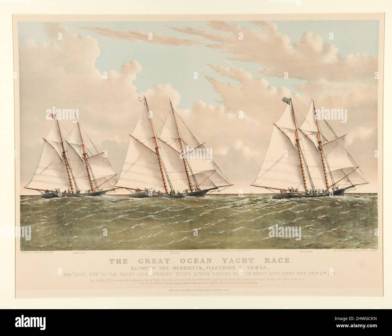 The Great Ocean Yacht Race Between the Henrietta, Fleetwing and Vesta ...