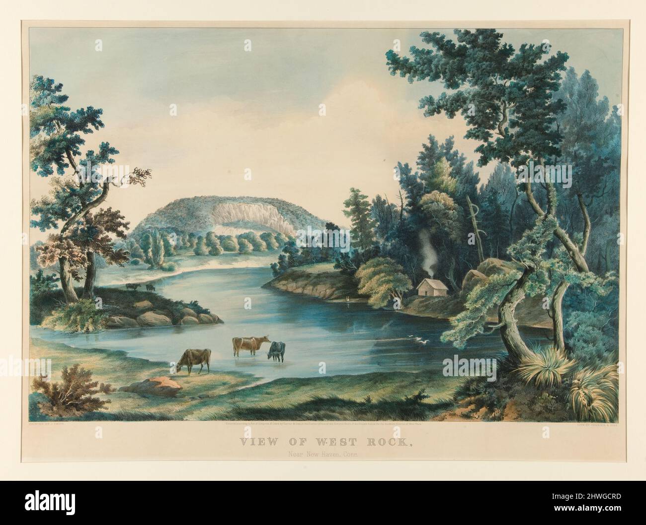 View of West Rock. Artist: Currier & Ives, American, active 1834–1907 ...