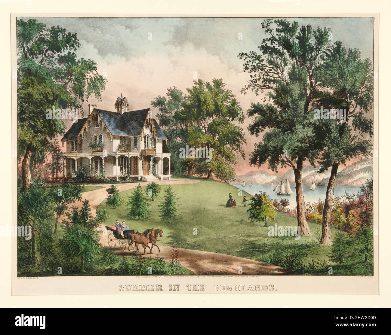 Summer in the Highlands. Artist: Currier & Ives, American, active 1834 ...