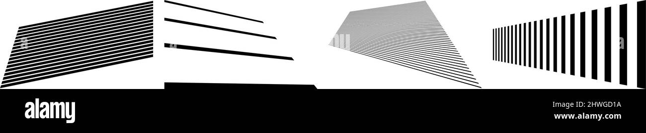3D lines in perspective, Angled, slanting, oblique and diagonal lines ...