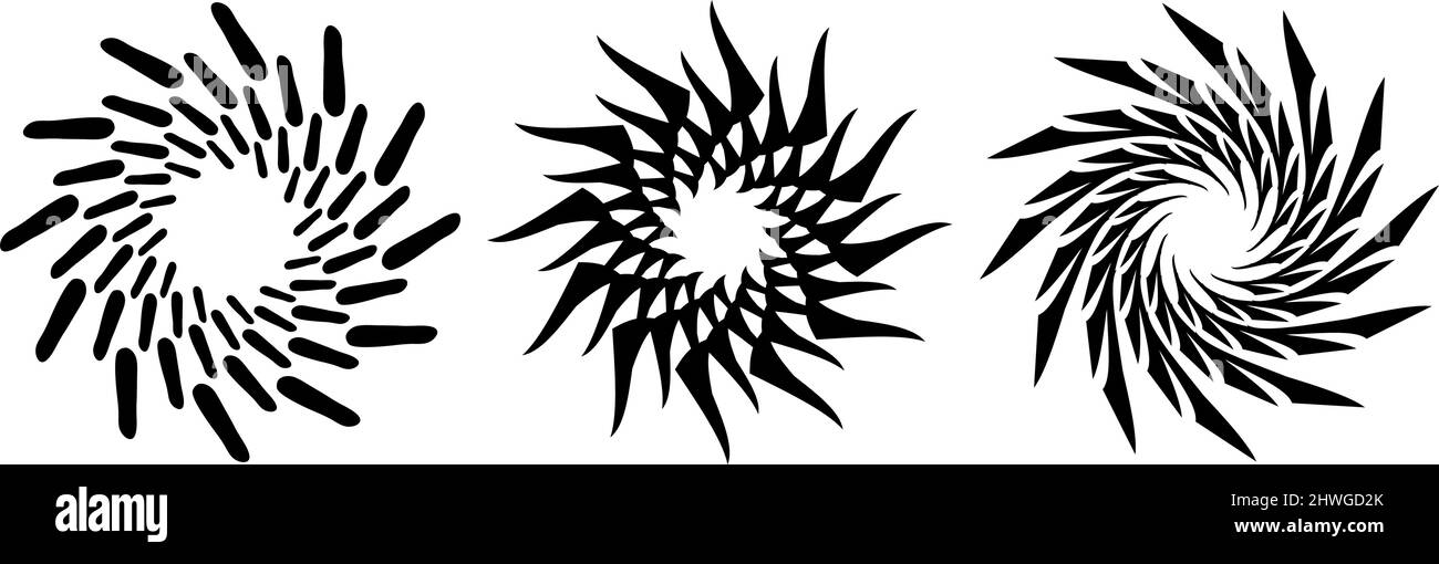 Set of circular, radial geometric mandala, motif icons - stock vector ...