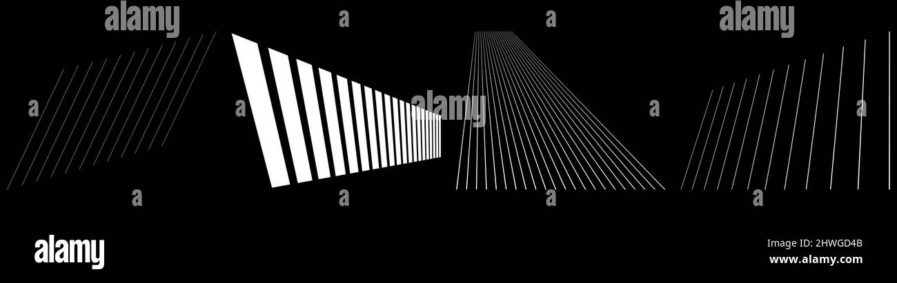 3D lines in perspective, Angled, slanting, oblique and diagonal lines ...