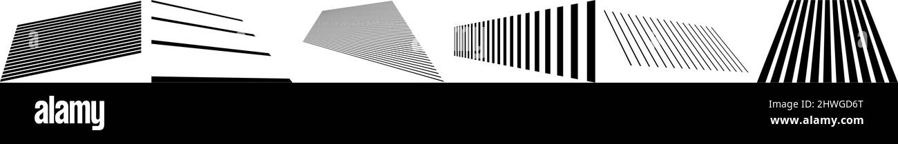 3D lines in perspective, Angled, slanting, oblique and diagonal lines ...