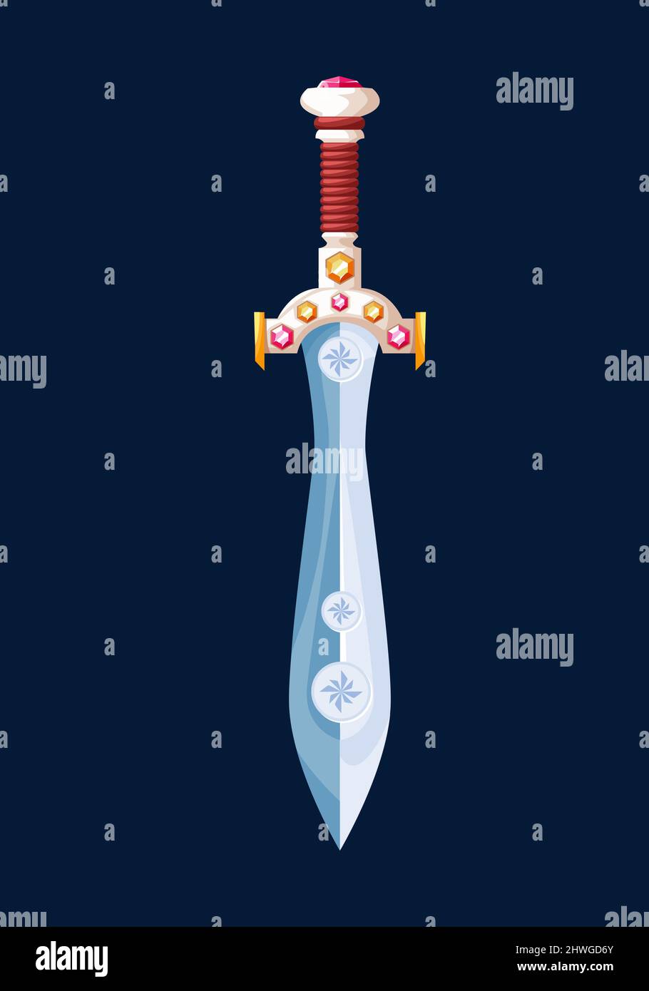 Magical cartoon glaive sword blade. Fantasy sword or medieval stiletto ...