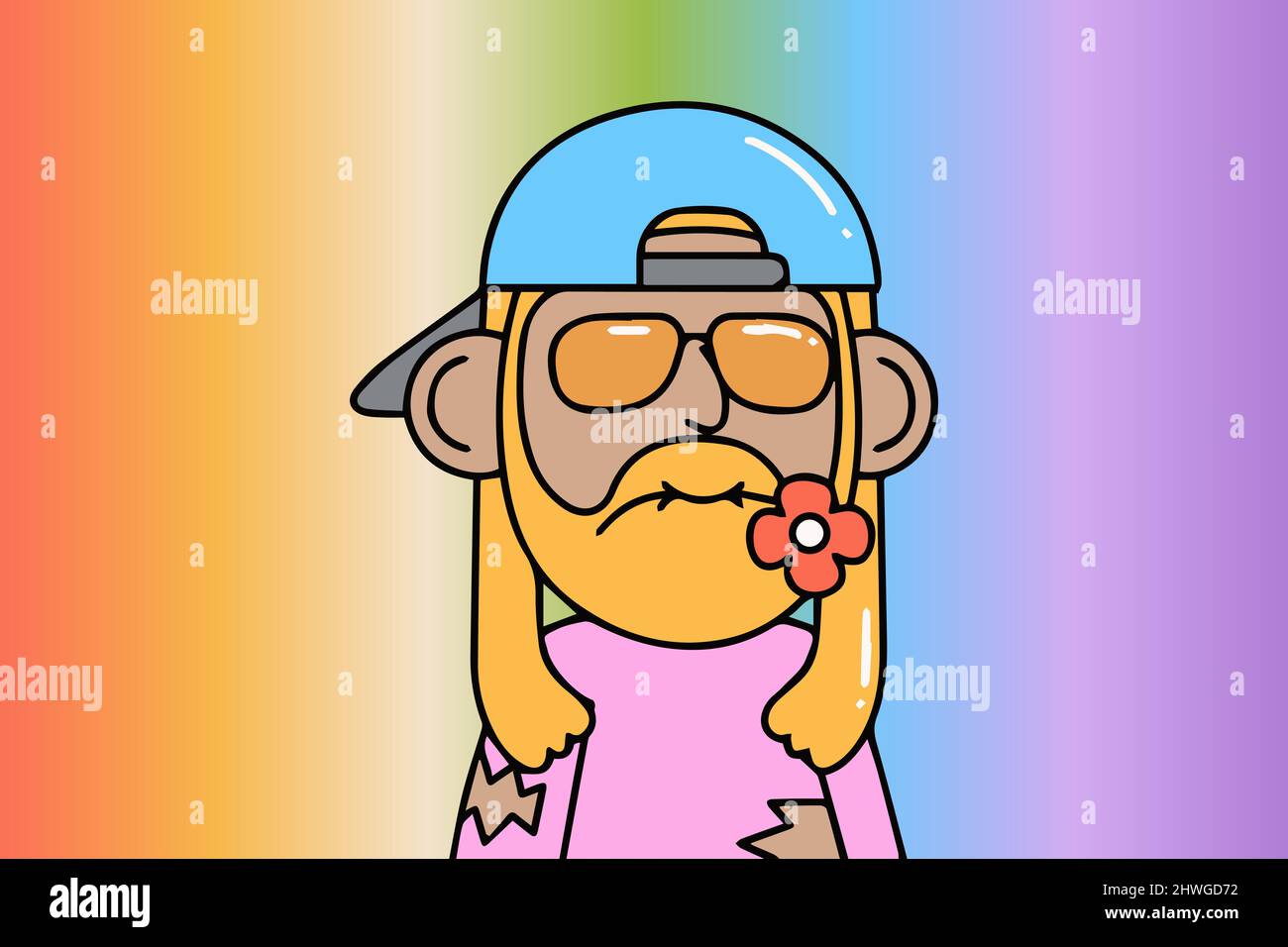 Dippies NFT character portrait avatar artwork. Hippies people with ...