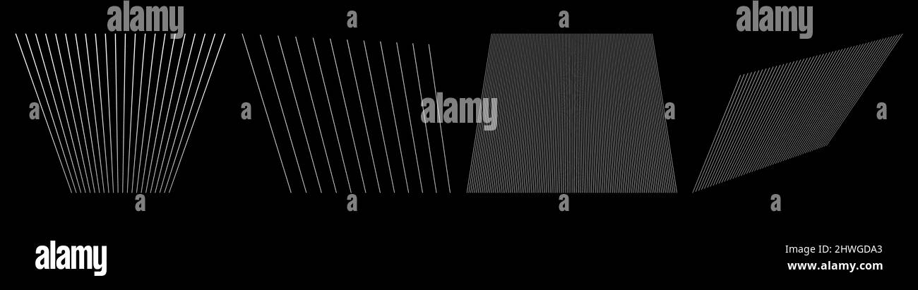 3D lines in perspective, Angled, slanting, oblique and diagonal lines ...