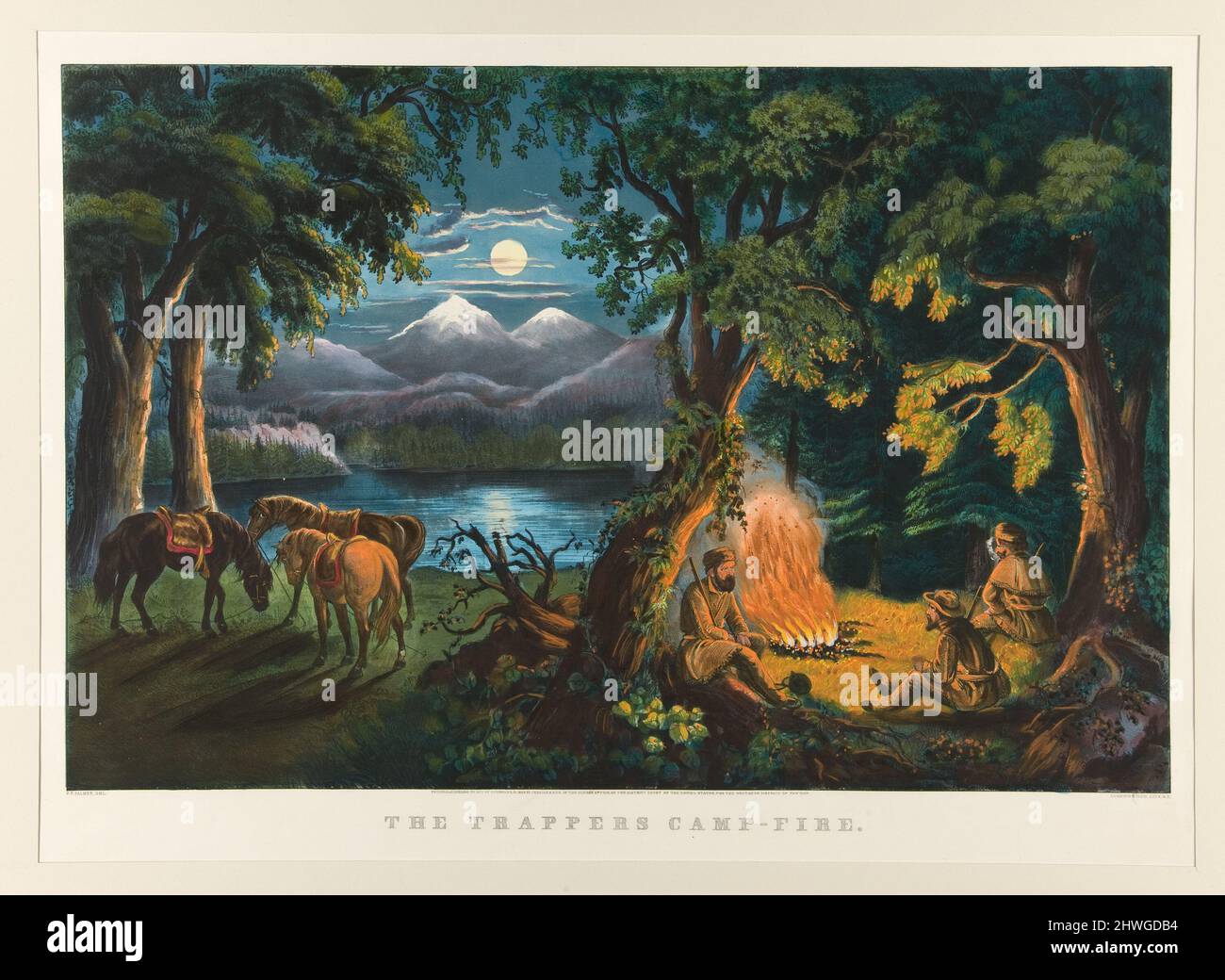 The Trappers’ Camp-Fire. Artist: Currier & Ives, American, active 1834 ...