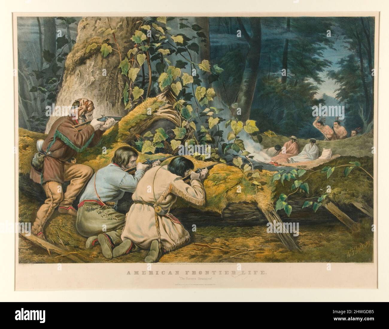 American Frontier Life “The Hunter’s Stratagem.”. Artist: Currier ...
