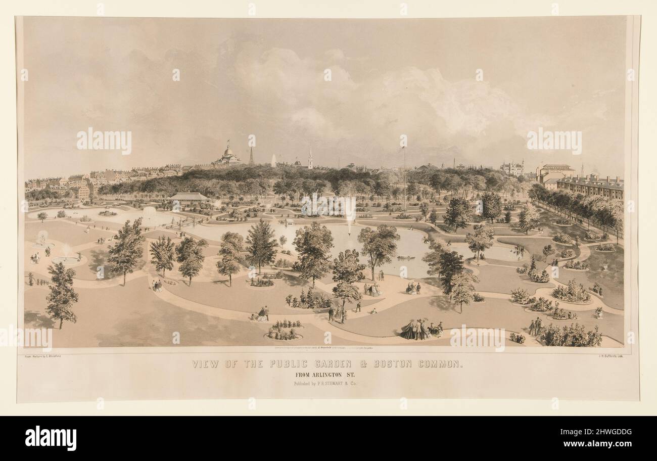 View of the Public Garden & Boston Common./ From Arlington St.. Artist ...