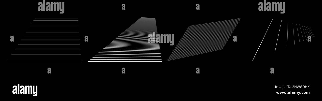 3D lines in perspective, Angled, slanting, oblique and diagonal lines ...