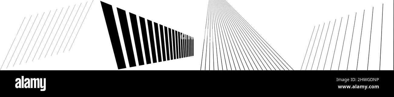3D lines in perspective, Angled, slanting, oblique and diagonal lines ...
