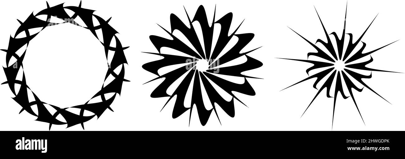 Set of circular, radial geometric mandala, motif icons - stock vector ...