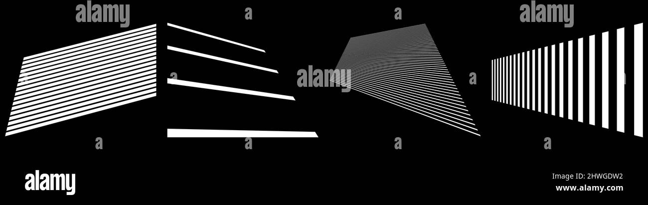 3D lines in perspective, Angled, slanting, oblique and diagonal lines ...