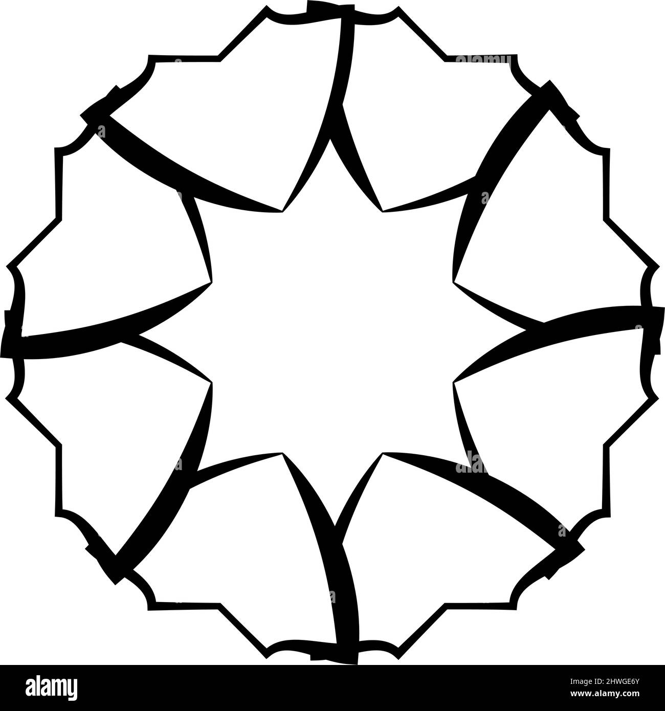 Abstract stylized geometric icon, logo, shape vector illustration ...