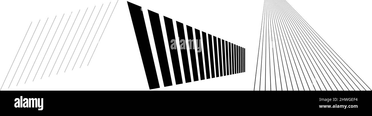 3D lines in perspective, Angled, slanting, oblique and diagonal lines ...