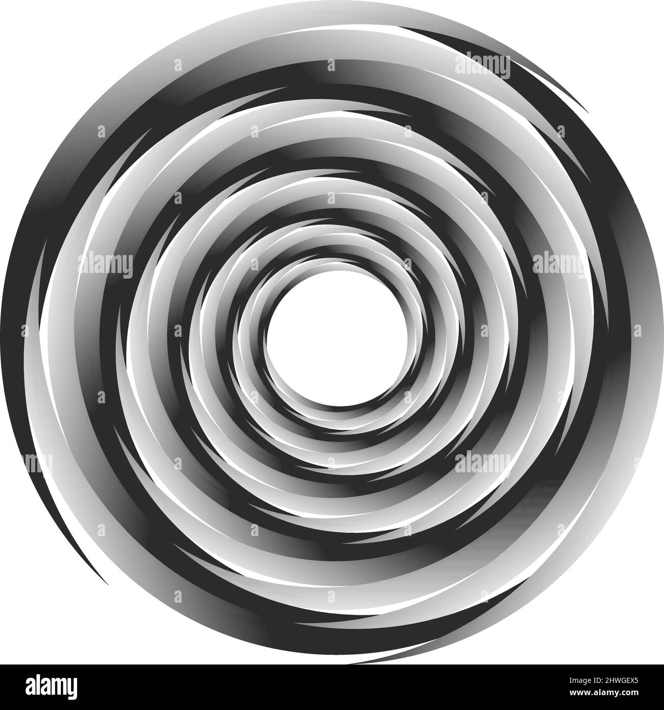 Spiral, swirl and twirl, whirl element. Whirlpool, whirlwind segmented ...