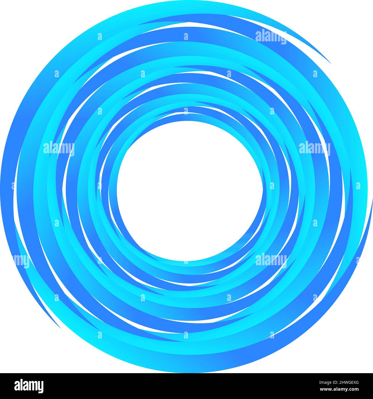 Spiral, swirl and twirl, whirl element. Whirlpool, whirlwind segmented ...