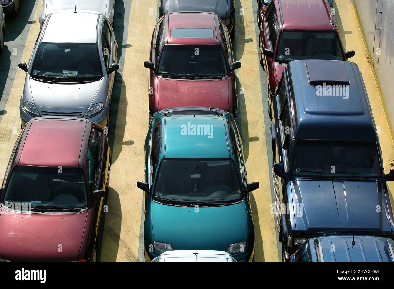 Cars in lines Stock Photo - Alamy