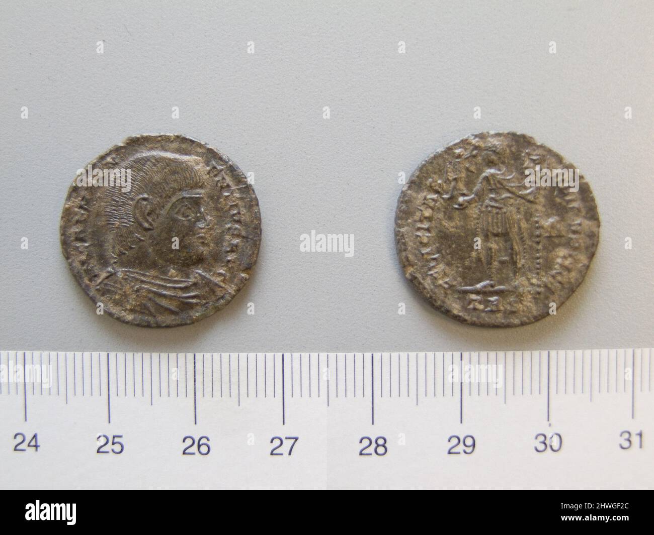 1 Nummus of Magnentius from Trier. Ruler: Magnentius, Emperor of Rome ...