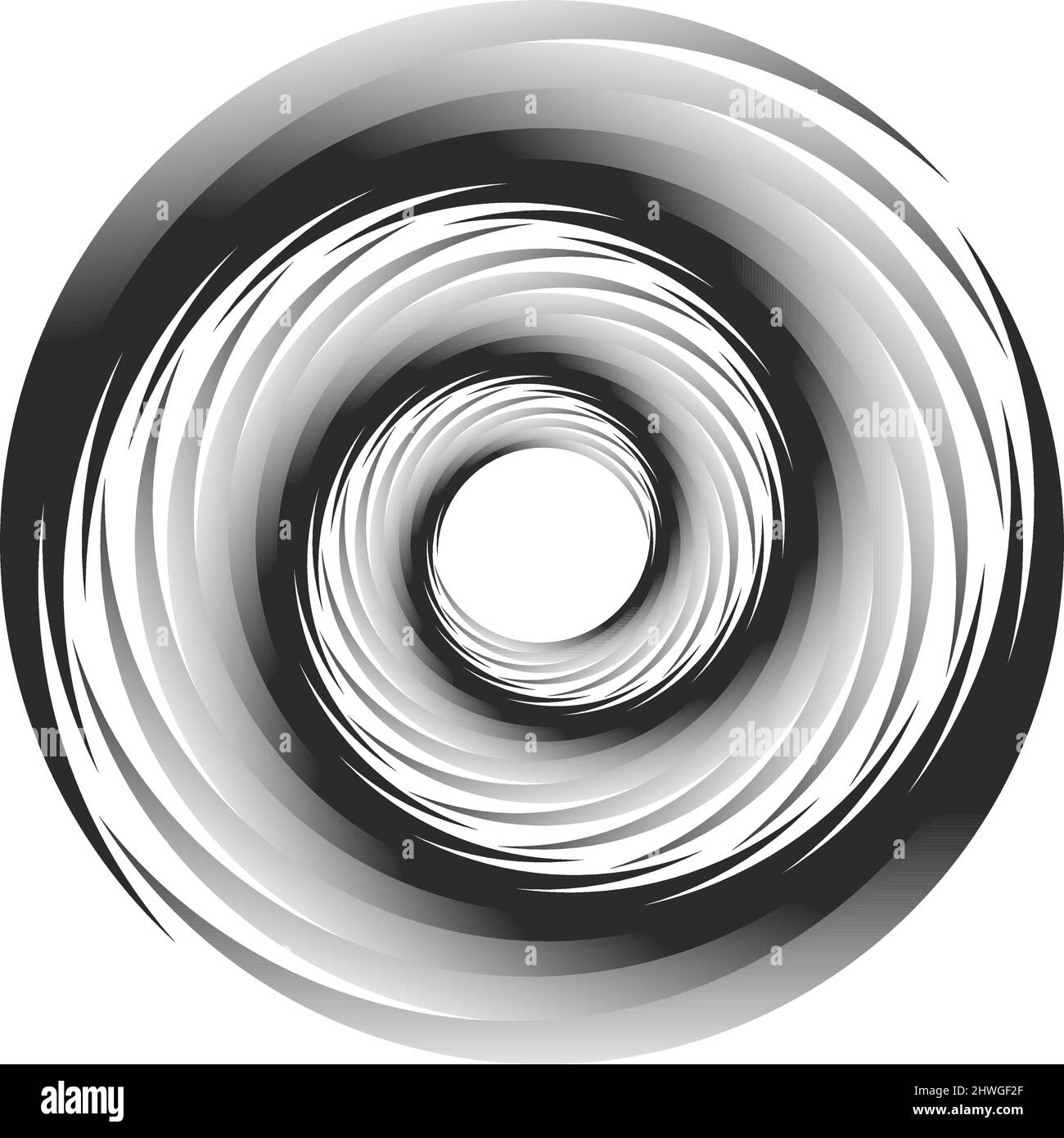 Spiral, swirl and twirl, whirl element. Whirlpool, whirlwind segmented ...