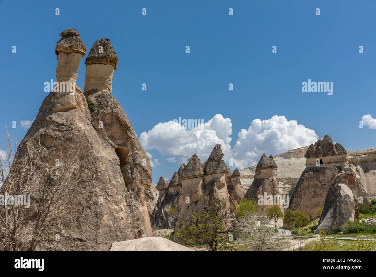 Fairy chimneys (rock formations) at Cappadocia, Nevşehir, Turkey Stock ...