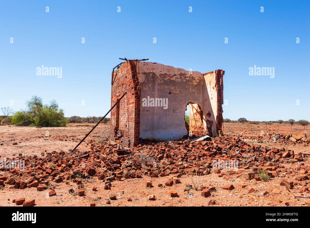 Ruins in the historic living ghost town of Kookynie in the Australian ...