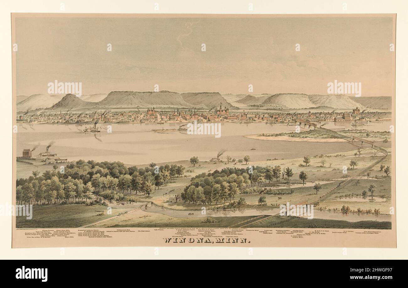 Winona, Minn.. Lithographer: Unknown Stock Photo - Alamy