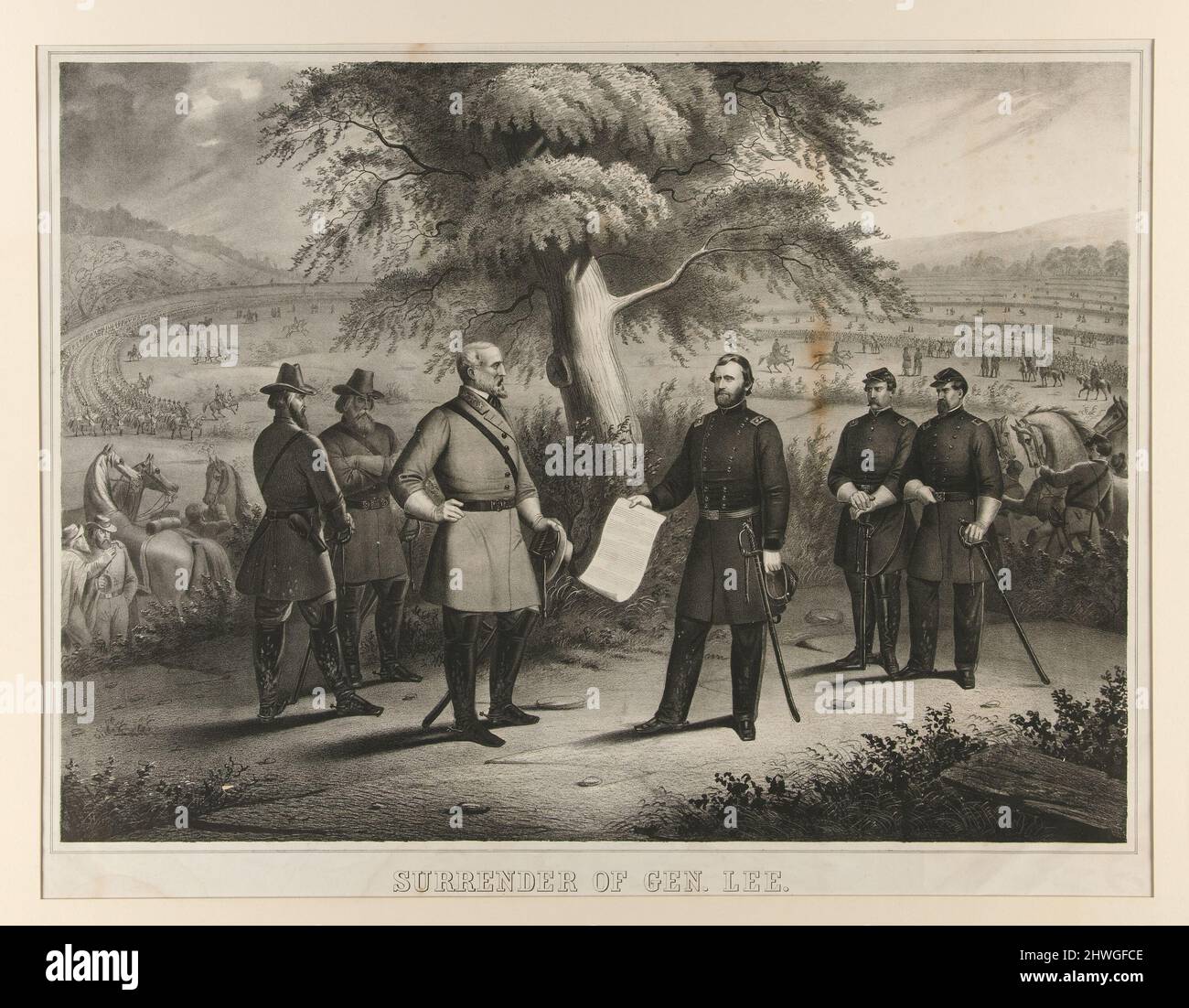 Surrender of Gen. Lee. Lithographer: Unknown Stock Photo - Alamy