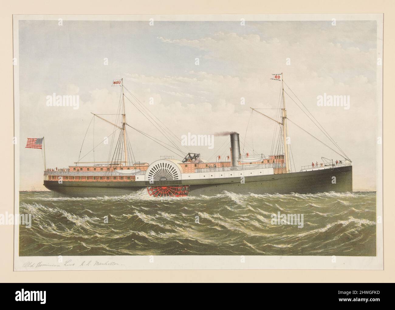 (Old dominion Line S.S. Manhattan.) written in pencil. Lithographer ...