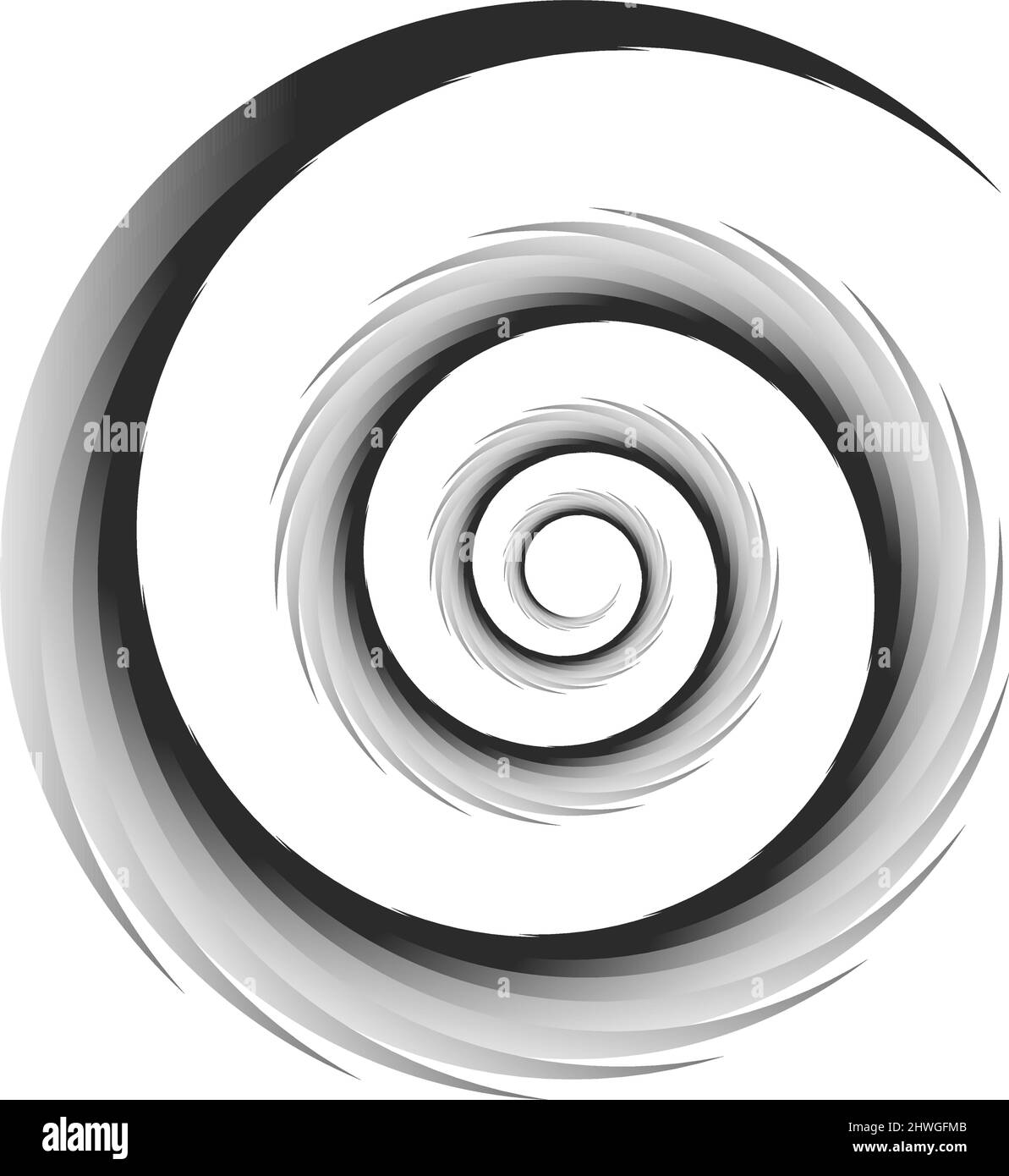 Spiral, swirl and twirl, whirl element. Whirlpool, whirlwind segmented ...